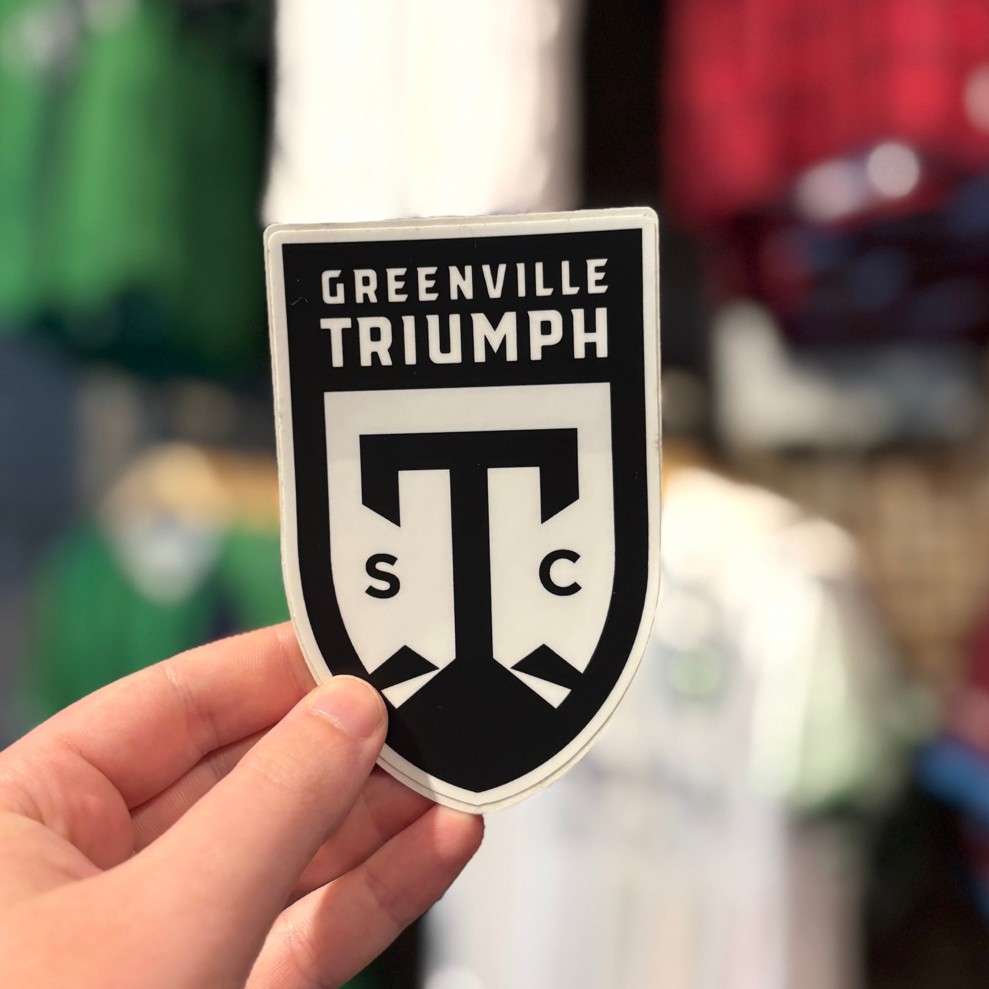Black and White Triumph Crest Sticker – Greenville Triumph SC