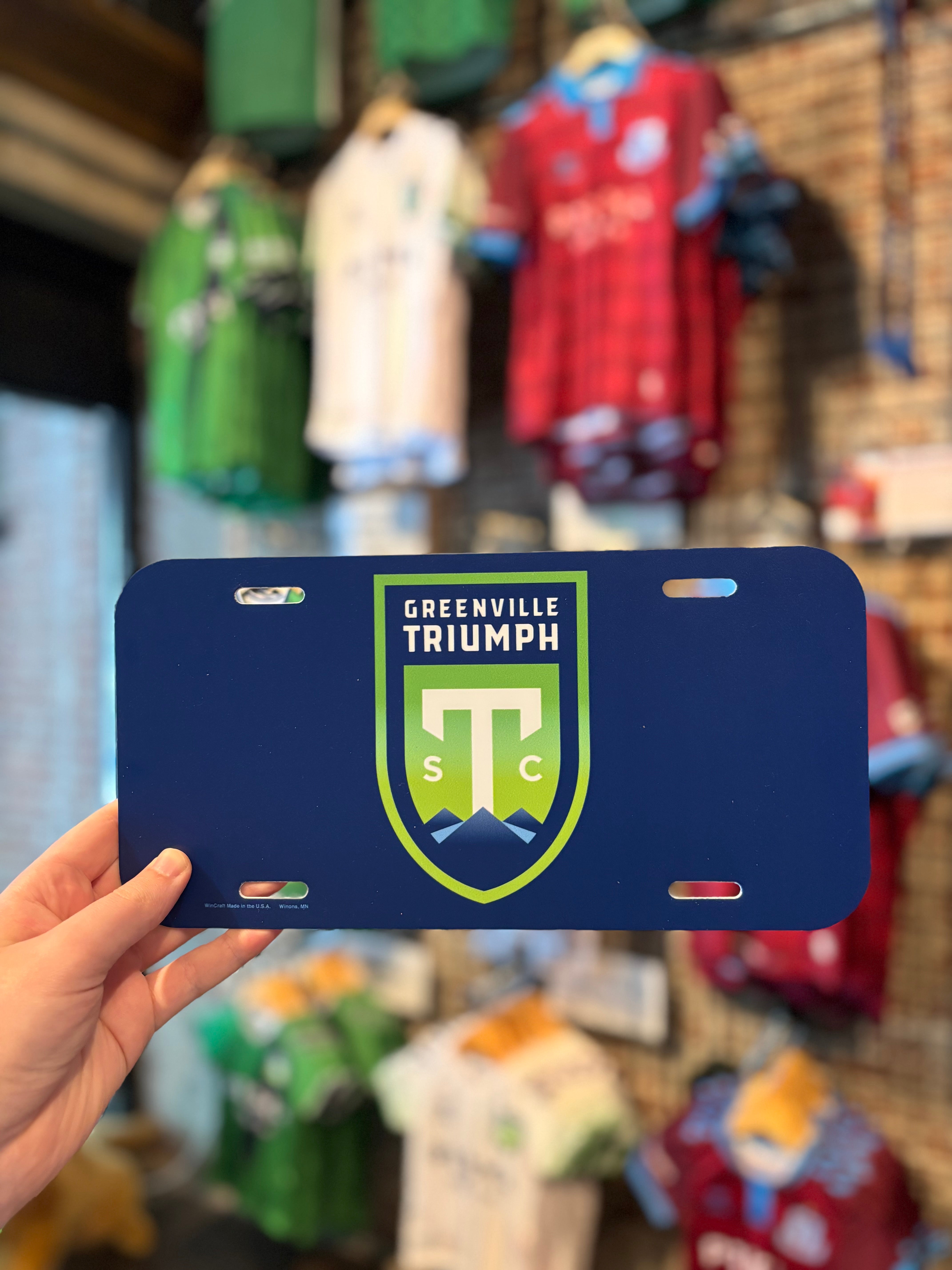 Triumph Novelty Styrene License Plate – Greenville Triumph SC